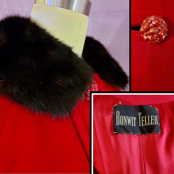 Bonwit Teller | Jackets & Coats | Vintage Bonwit Teller Red Wool Coat ...